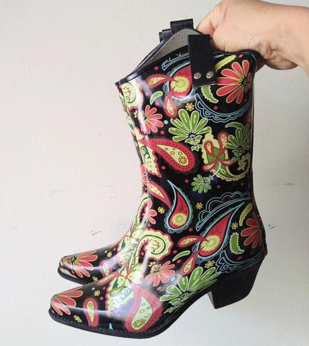 Such Fun and Colorful Y2K Rubber Rain Boots by NOMAD Footwear. Sz 10 - Etsy