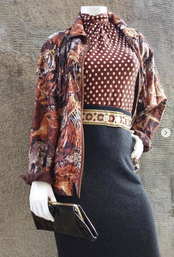 1970s Brown And Cream Polka Dot Sleeveless Bodysuit Gem