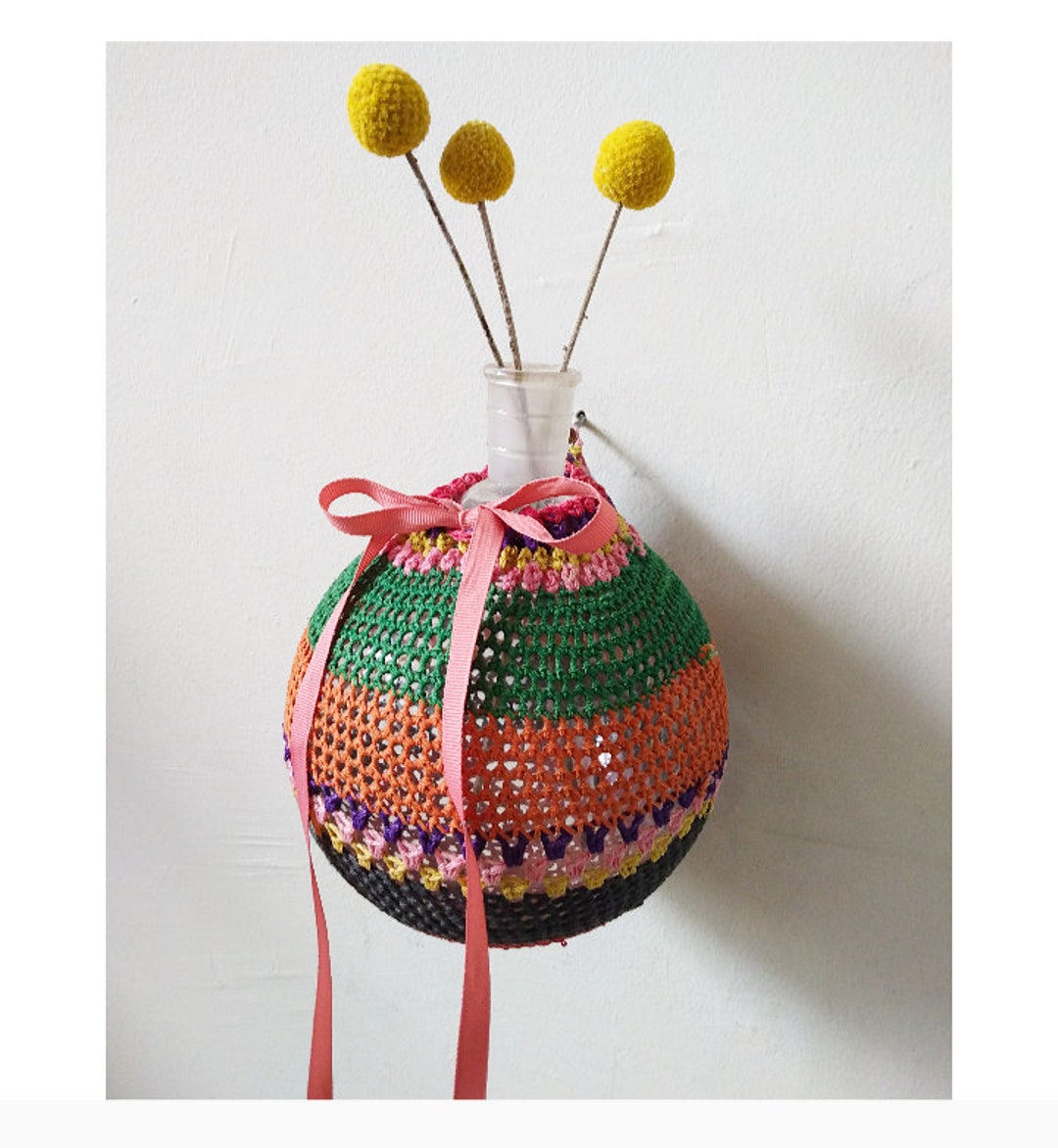 Vintage Hanging Glass Vase Pyrex Chemistry Ball Shaped Breaker With ...