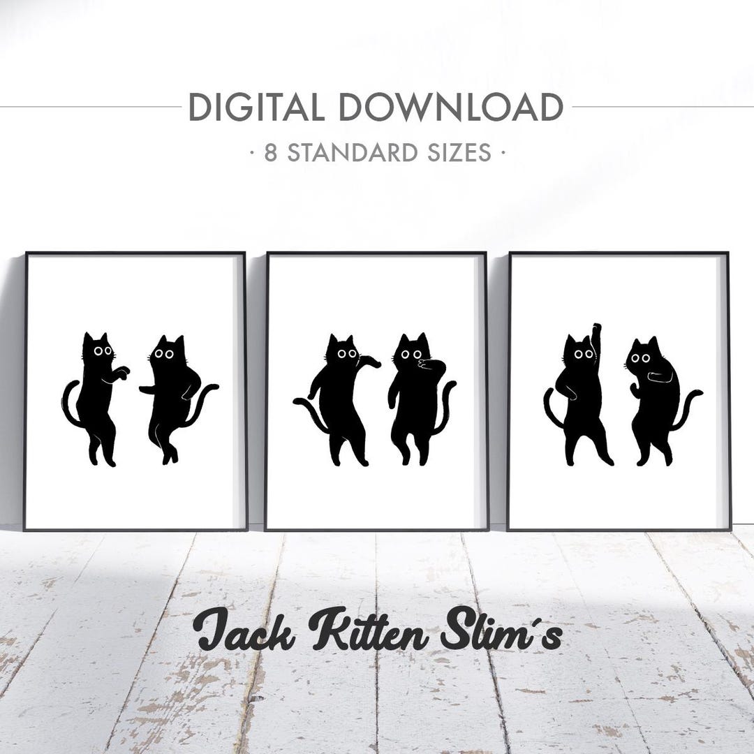 Dancing Cats Prints - Pulp Fiction Dance, Printable Movie Poster Wall ...