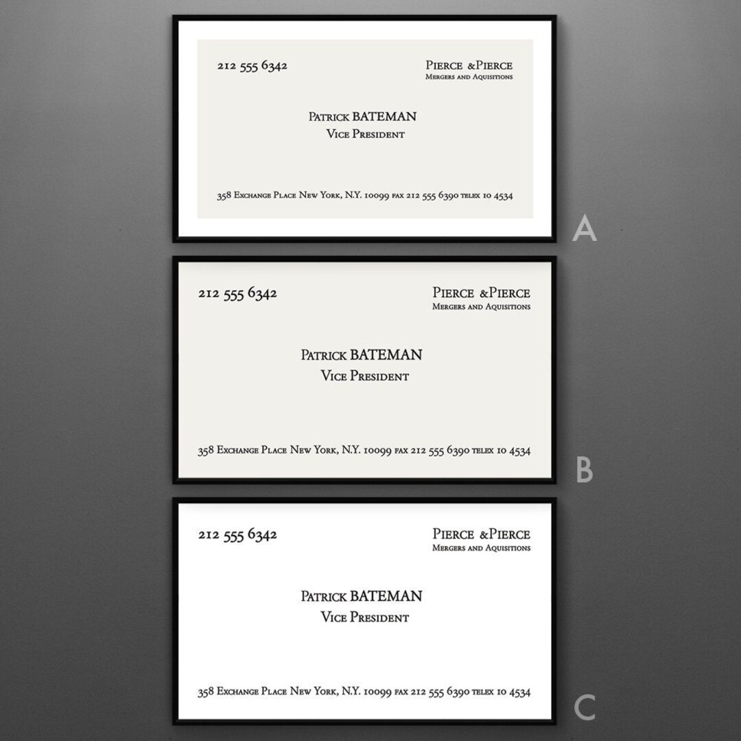 Patrick Bateman Business Card Template
