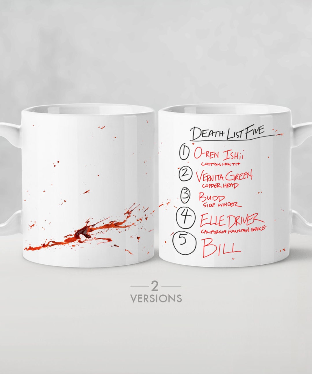 Kill Bill > Death List Five Mug / Beatrix Kiddo O-ren Ishii Elle Driver ...