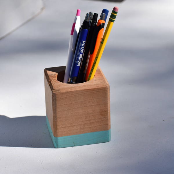 Wooden Pencil Holder - Etsy