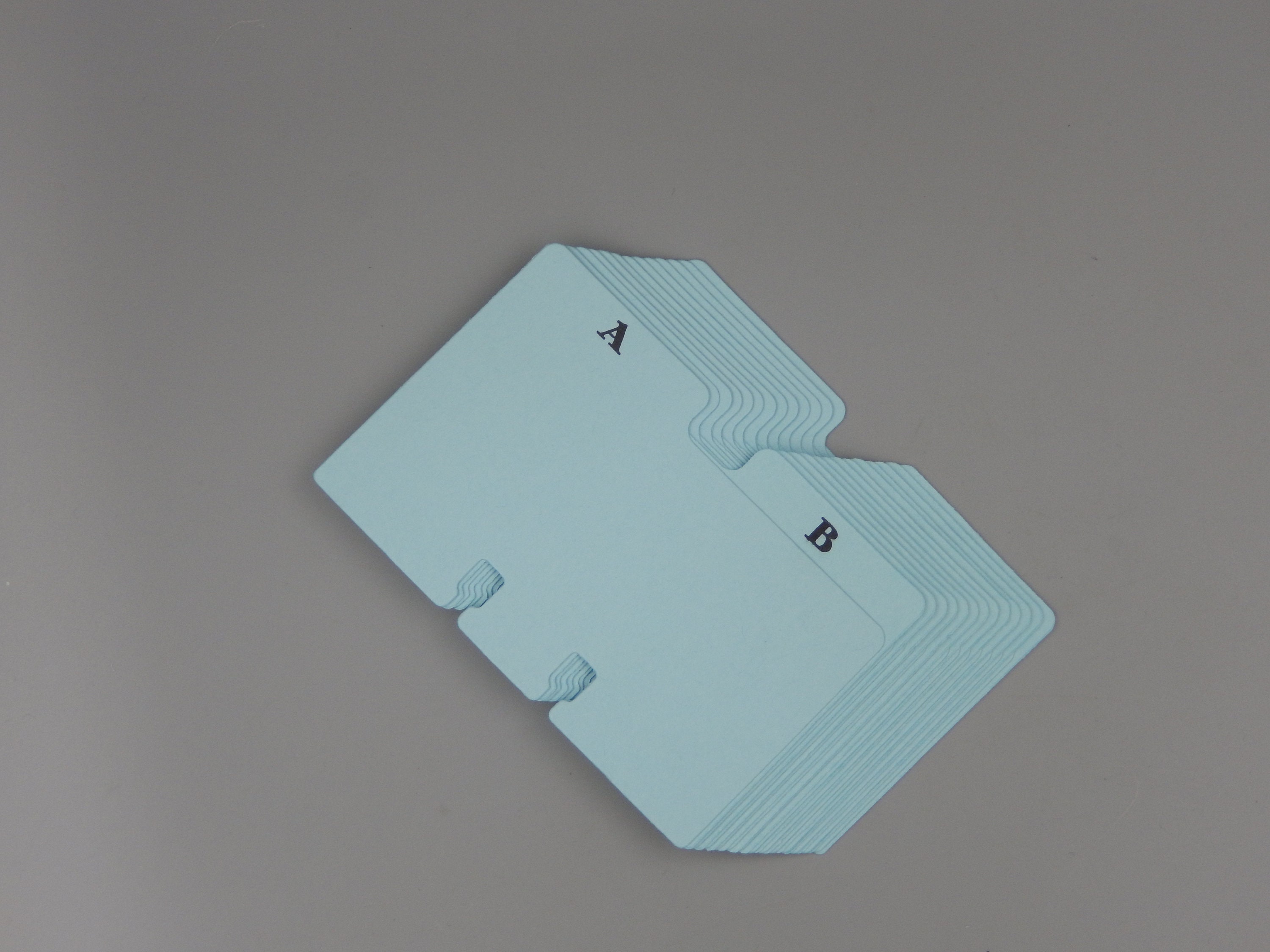 Single Letter Blue Rolodex Dividers / Letterpress Die-cut and Printed ...