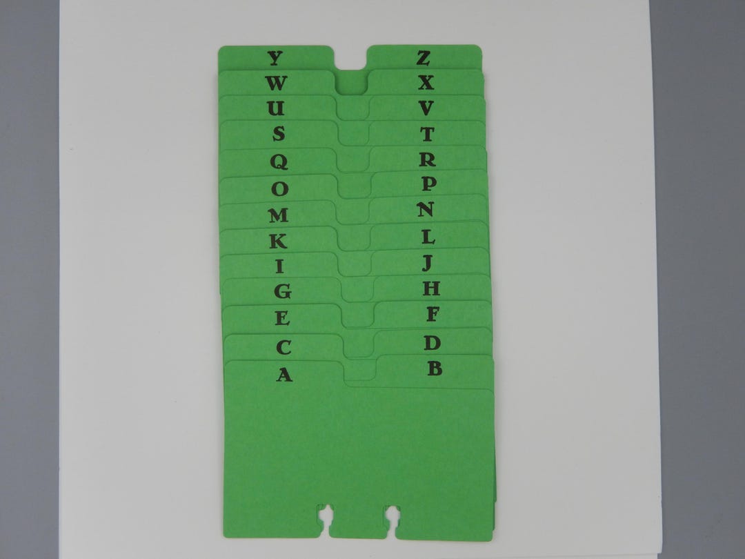 Bright Green Single Letter Rolodex Divider Set - Etsy