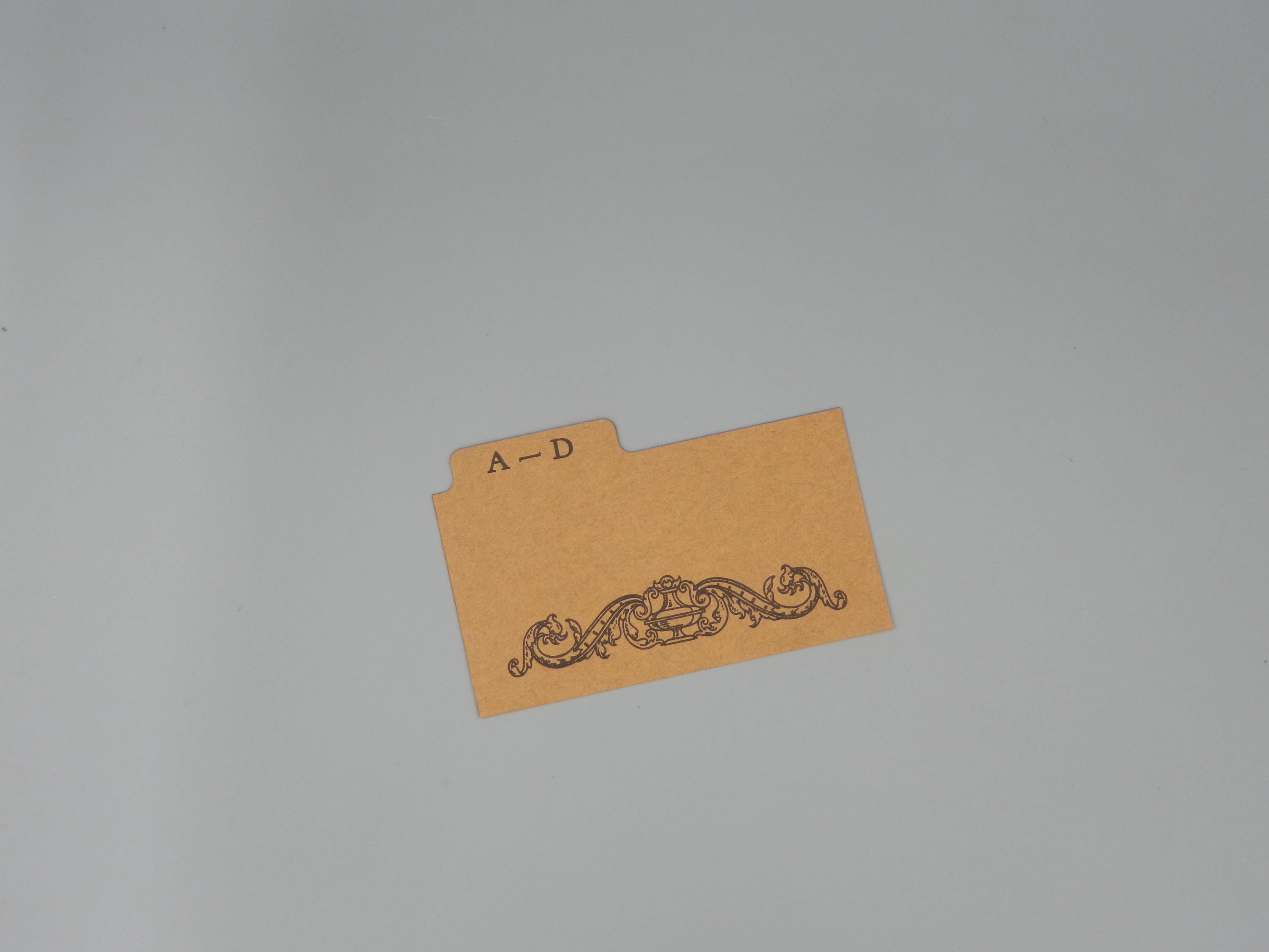 Business Card File Dividers / Alphabet / Letterpress Die-cut and ...