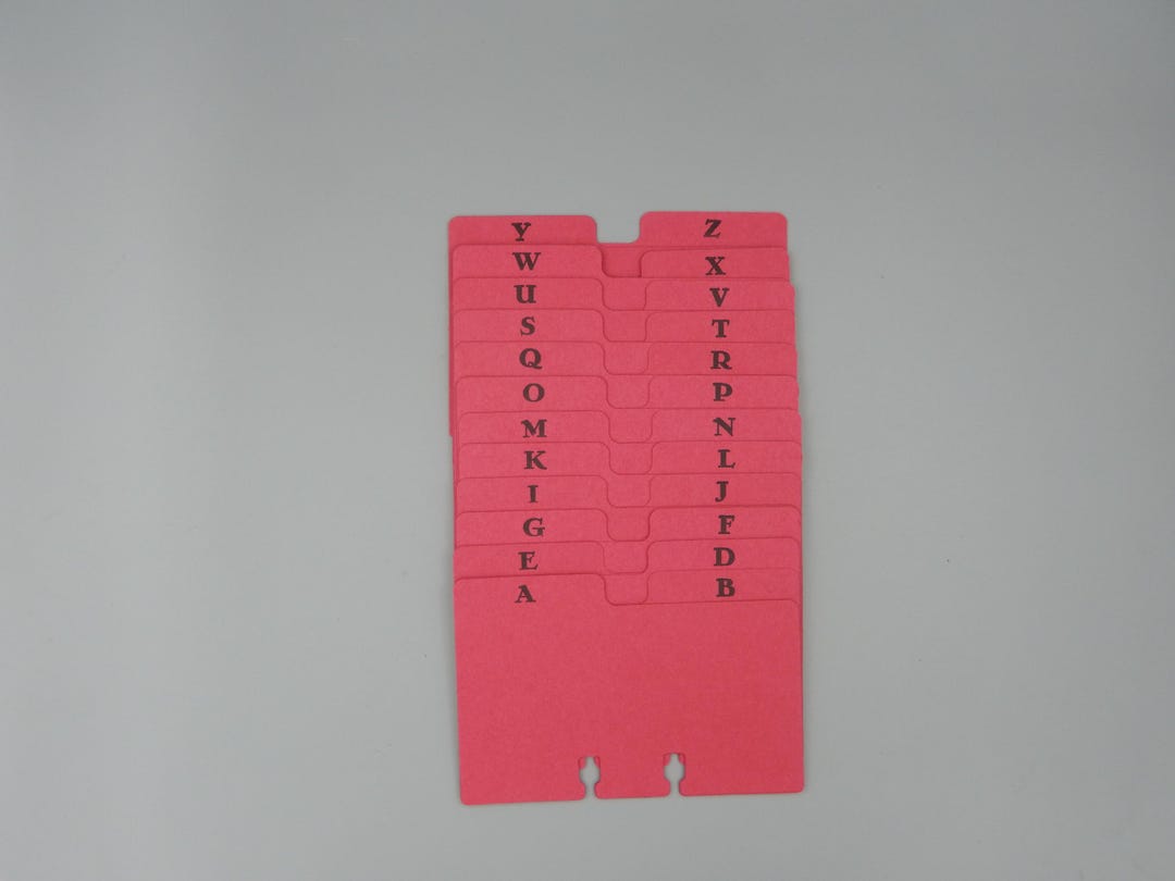 Deep Red Single Letter Rolodex File Dividers / Made by Letterpress - Etsy