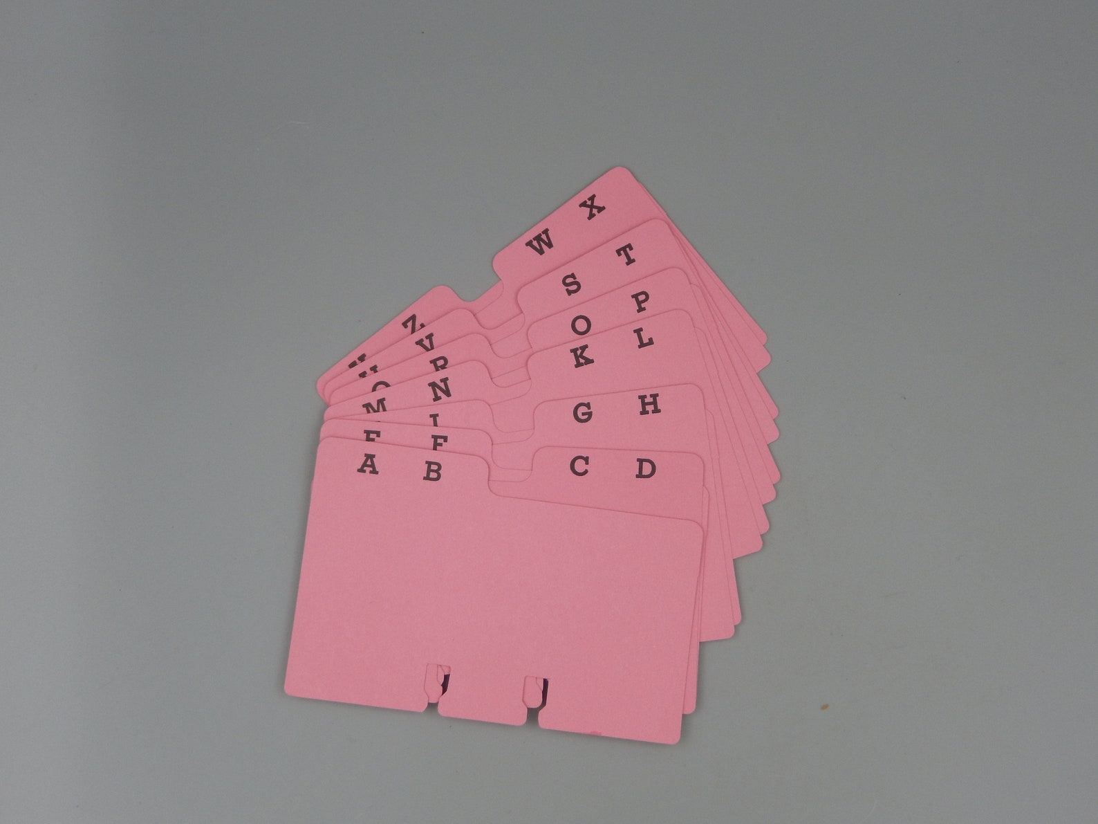Pink Rolodex Dividers / Alphabet Set / Letterpress Die-cut & Printed - Etsy