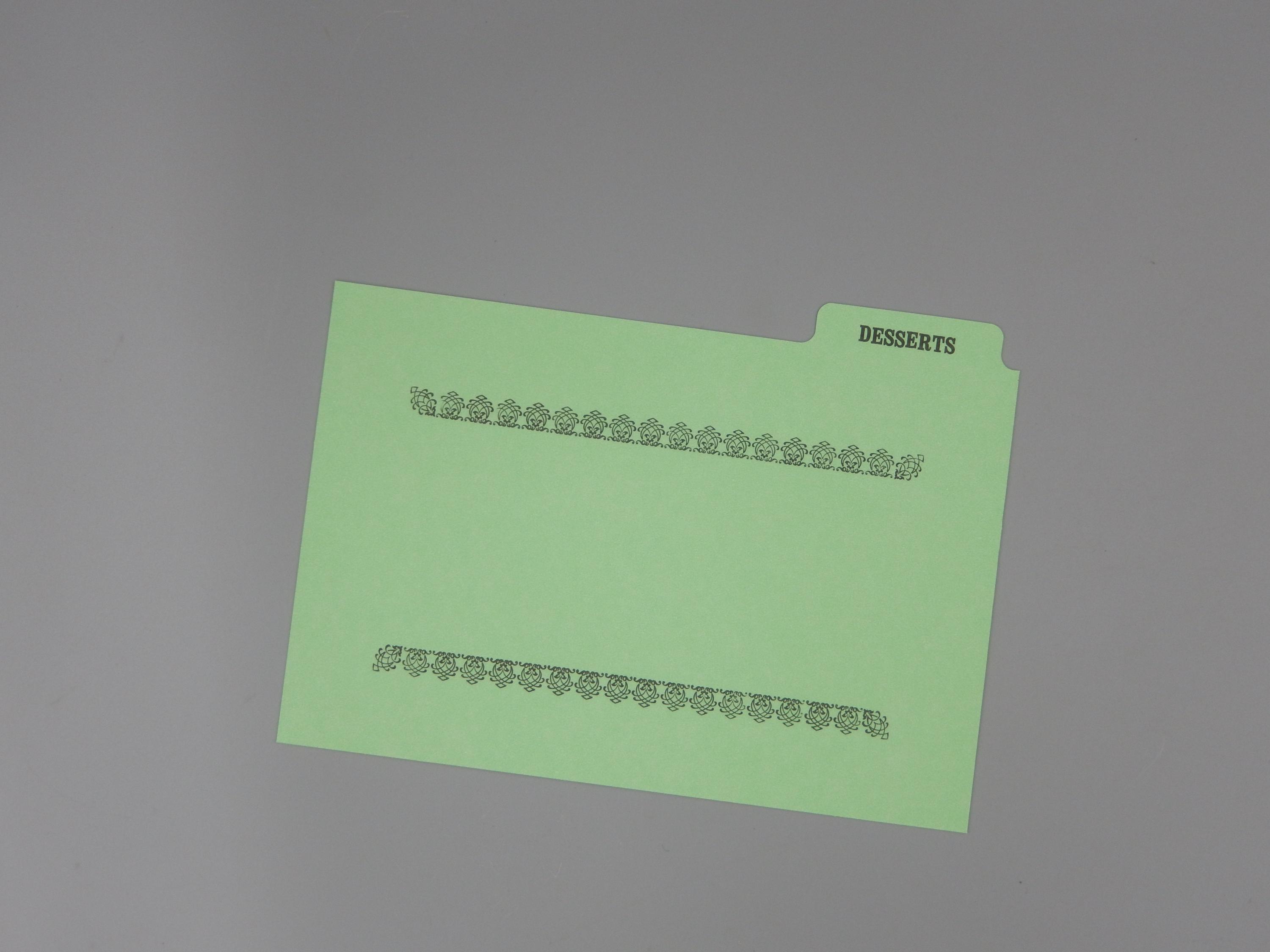 Green 4"x6" Recipe Card Dividers / Letterpress Made - Etsy