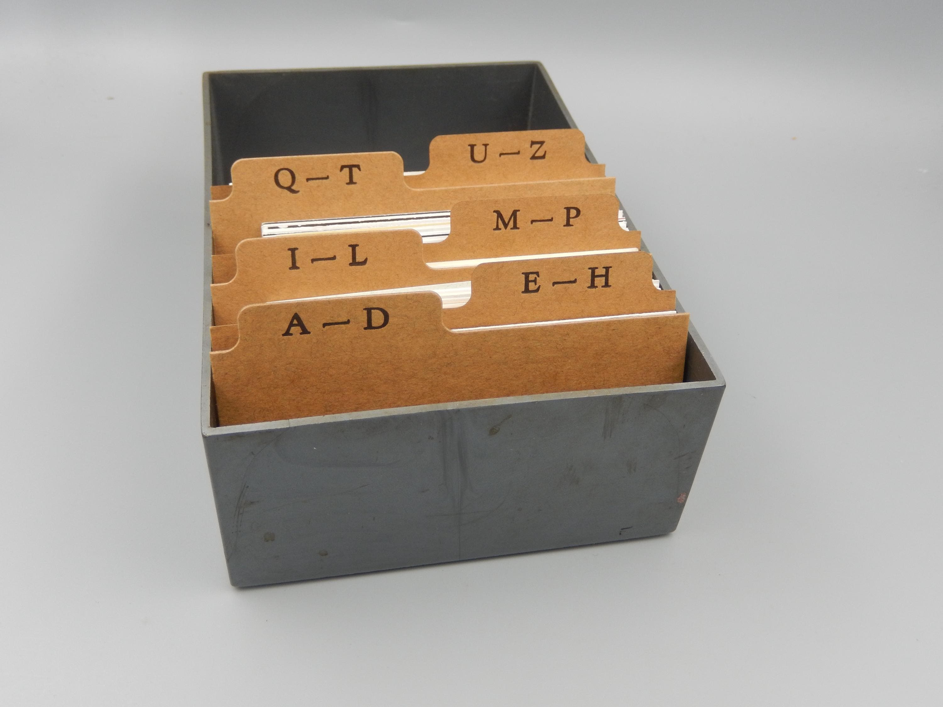 Business Card File Dividers / Alphabet / Letterpress Die-cut and ...