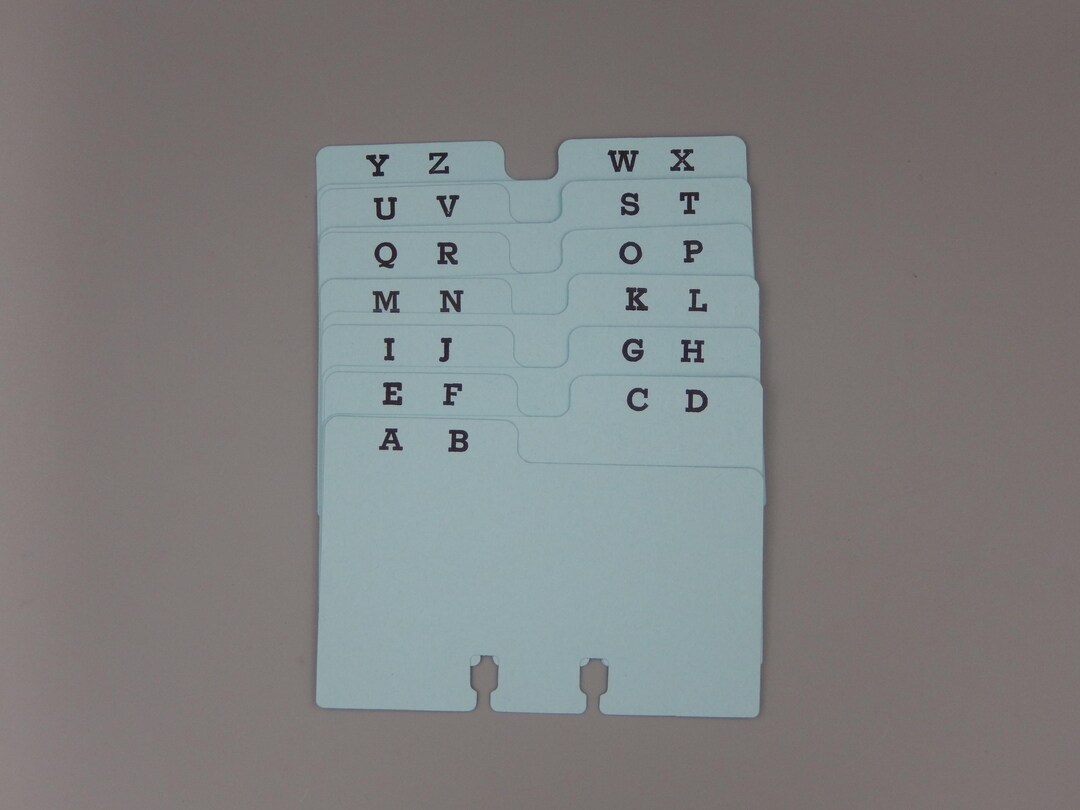 Blue Rolodex Divider Cards / Letterpress Die-cut and Printed - Etsy