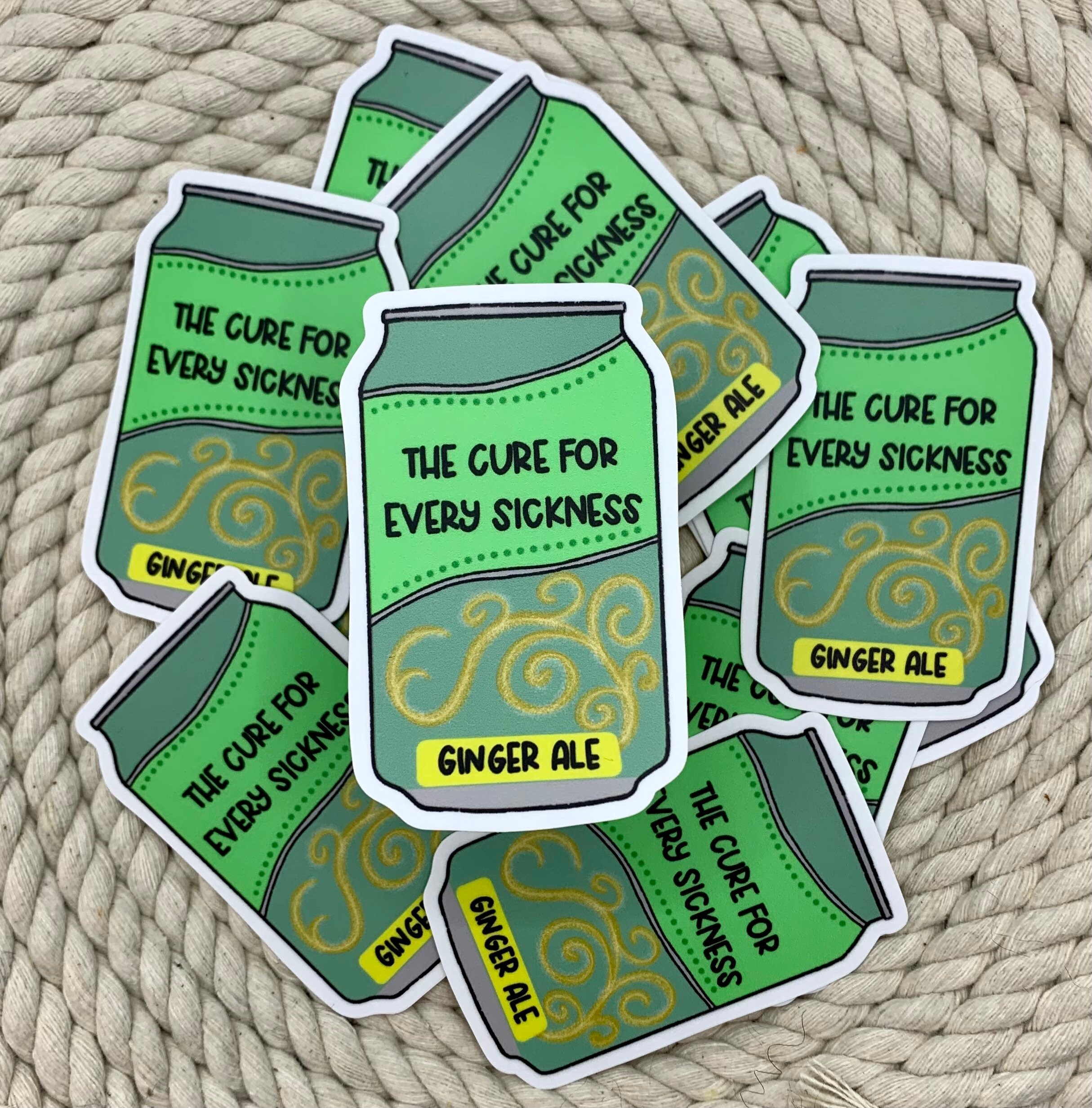 Funny Black Phrase Sticker Ginger Ale Sticker Water Bottle Laptop ...