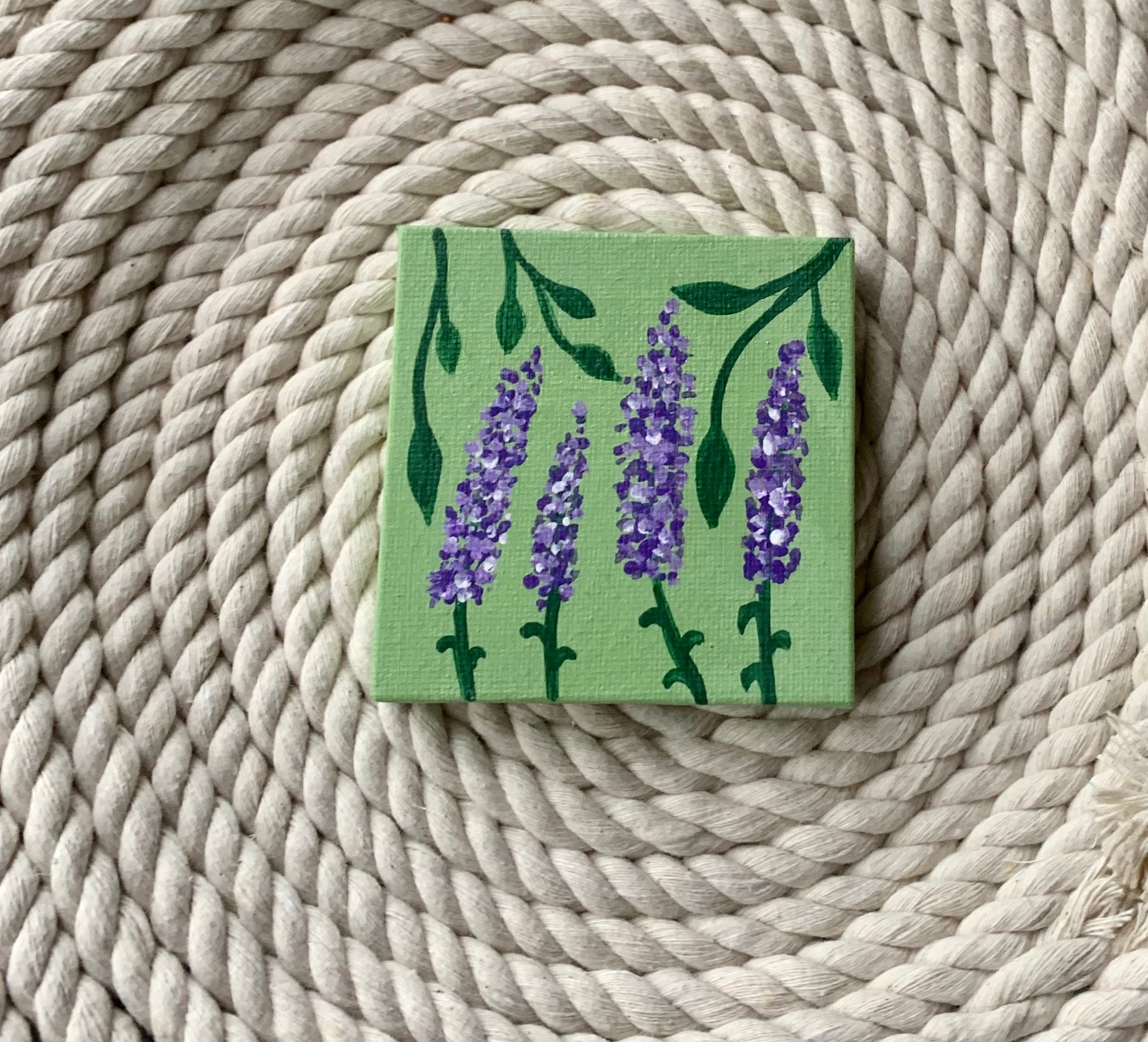 Lavender Mini Canvas Painting Mini Canvas With Easel - Etsy