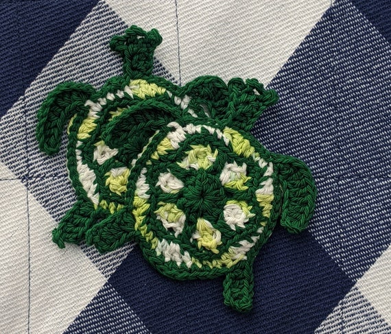 Handmade Crochet Turtle Coasters set of 4 - Etsy