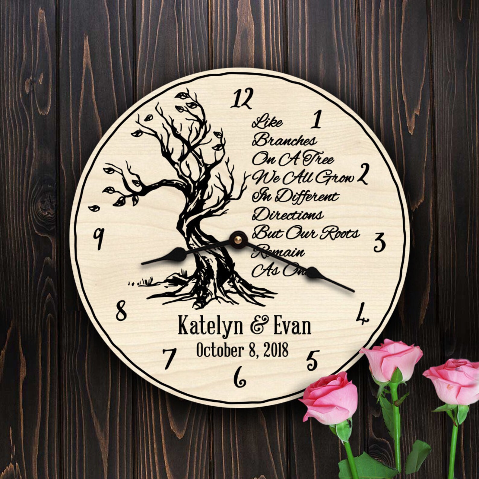 Personalized Family Clock Like Branches in a Tree Last - Etsy