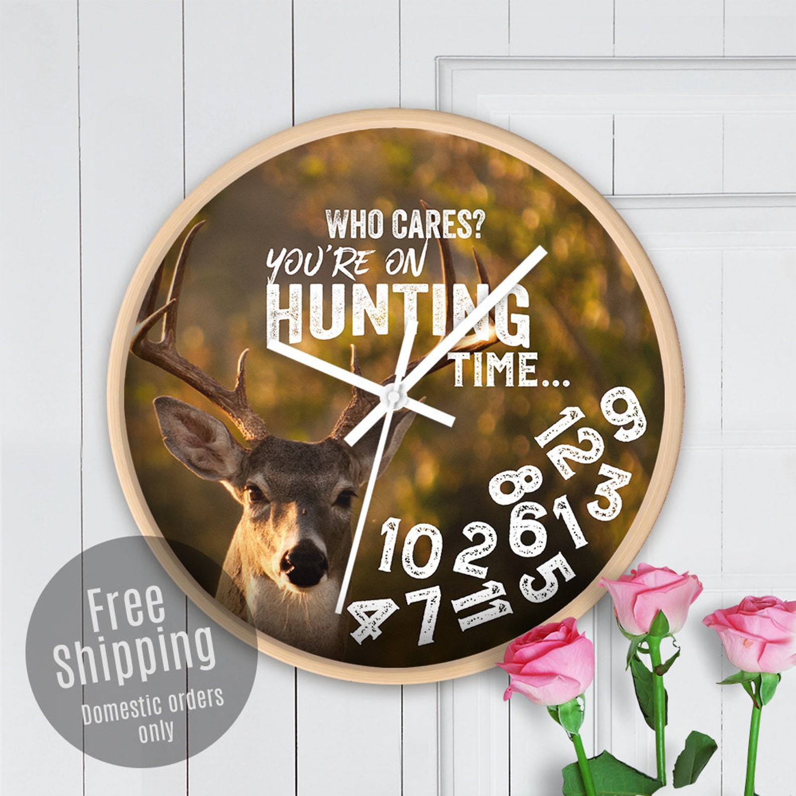 Wall Clock Gifts for Hunter Funny Hunting Decor Hunting | Etsy
