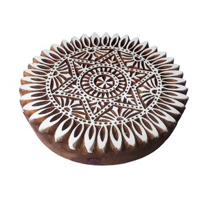 8 Inches Big Round Wooden Floral Print Stamp Blocks for - Etsy