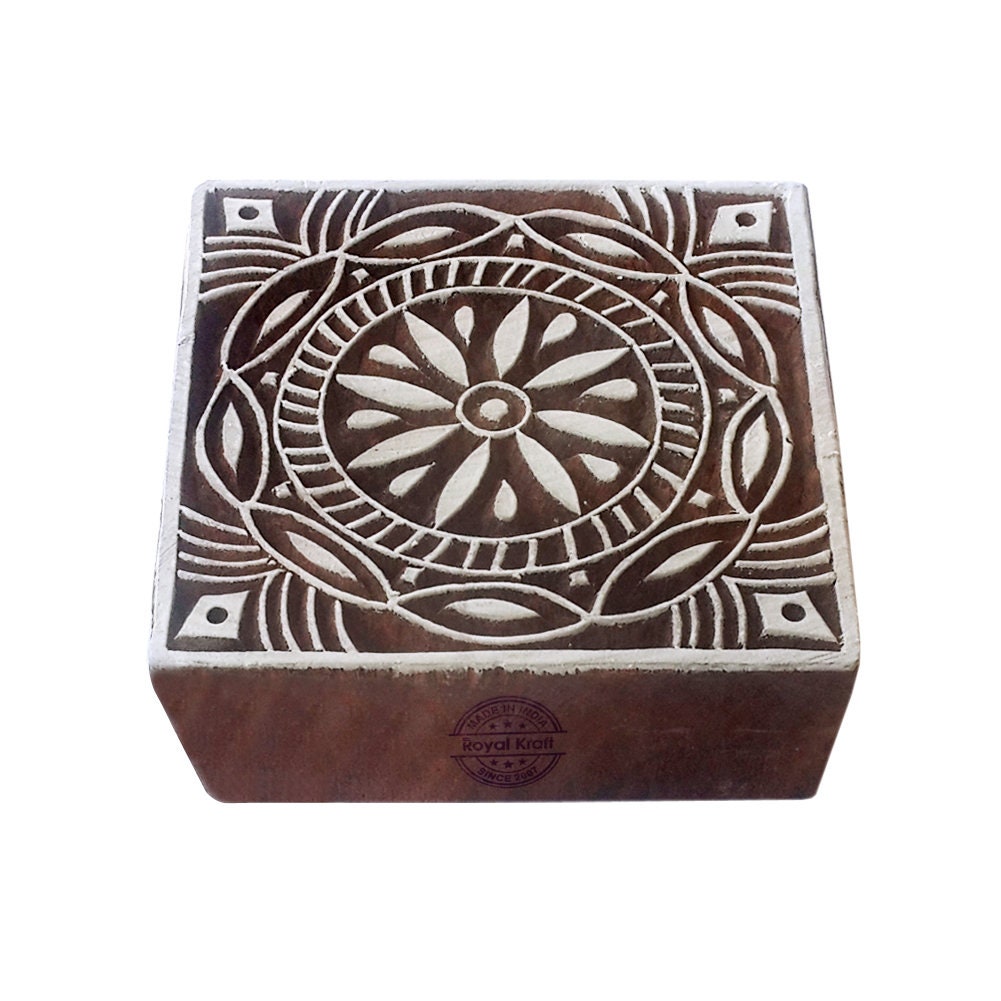 Indian Wood Print Stamp Blocks for Block Printing Square | Etsy