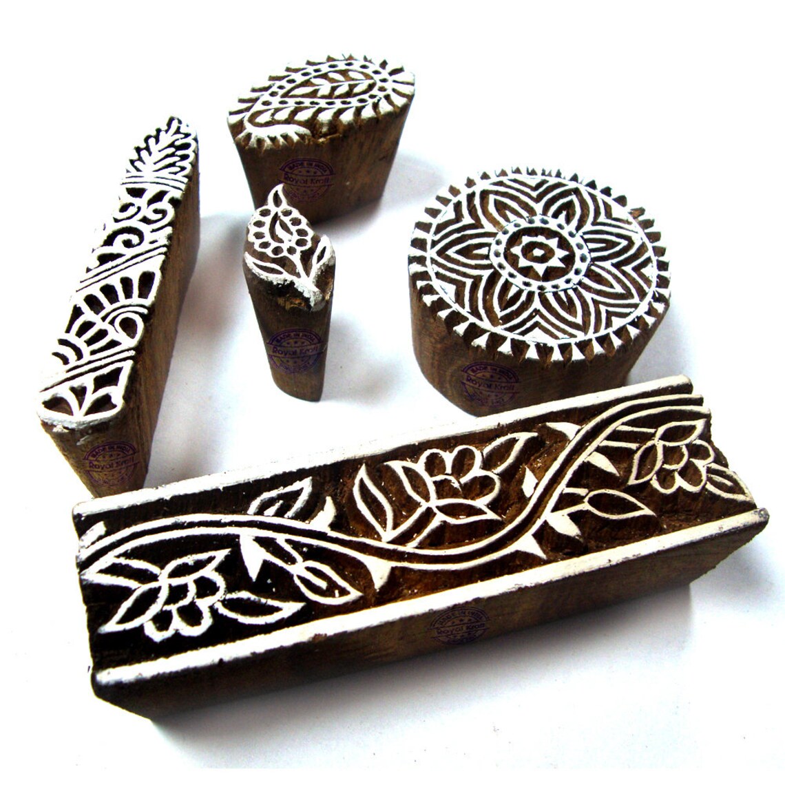 Handcrafted Assorted DIY Wooden Henna Blocks Fabric Textile | Etsy