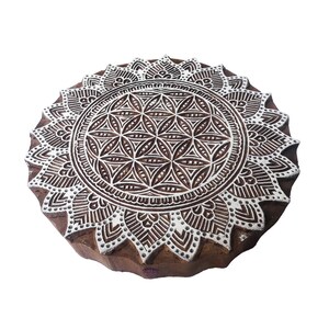 8 Inches Big Round Wooden Floral Print Stamp Blocks for - Etsy