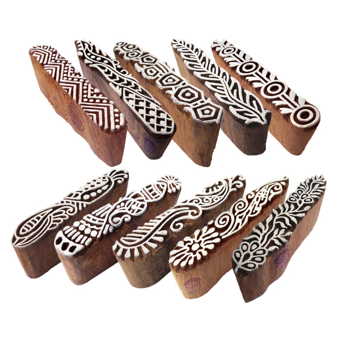 Textile Wooden Blocks Innovative Border Design Printing Stamps | Etsy