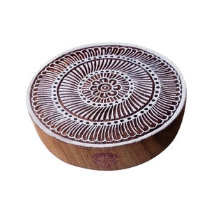 8 Inches Big Round Wooden Floral Print Stamp Blocks for - Etsy