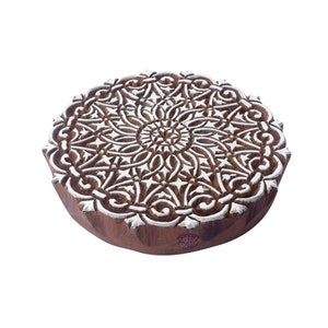 8 Inches Big Round Wooden Floral Print Stamp Blocks for - Etsy