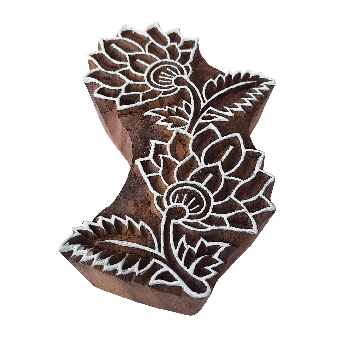 Textile Big Wooden Stamps Tree Shapes for Block Printing at Home ...