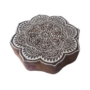 8 Inches Big Round Wooden Floral Print Stamp Blocks for - Etsy