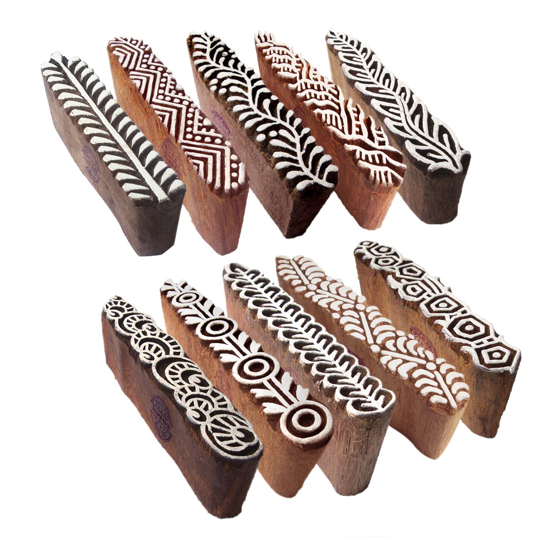 Mehndi Print Blocks Stylish Border Pattern Wooden Stamps (set of 10) - Etsy