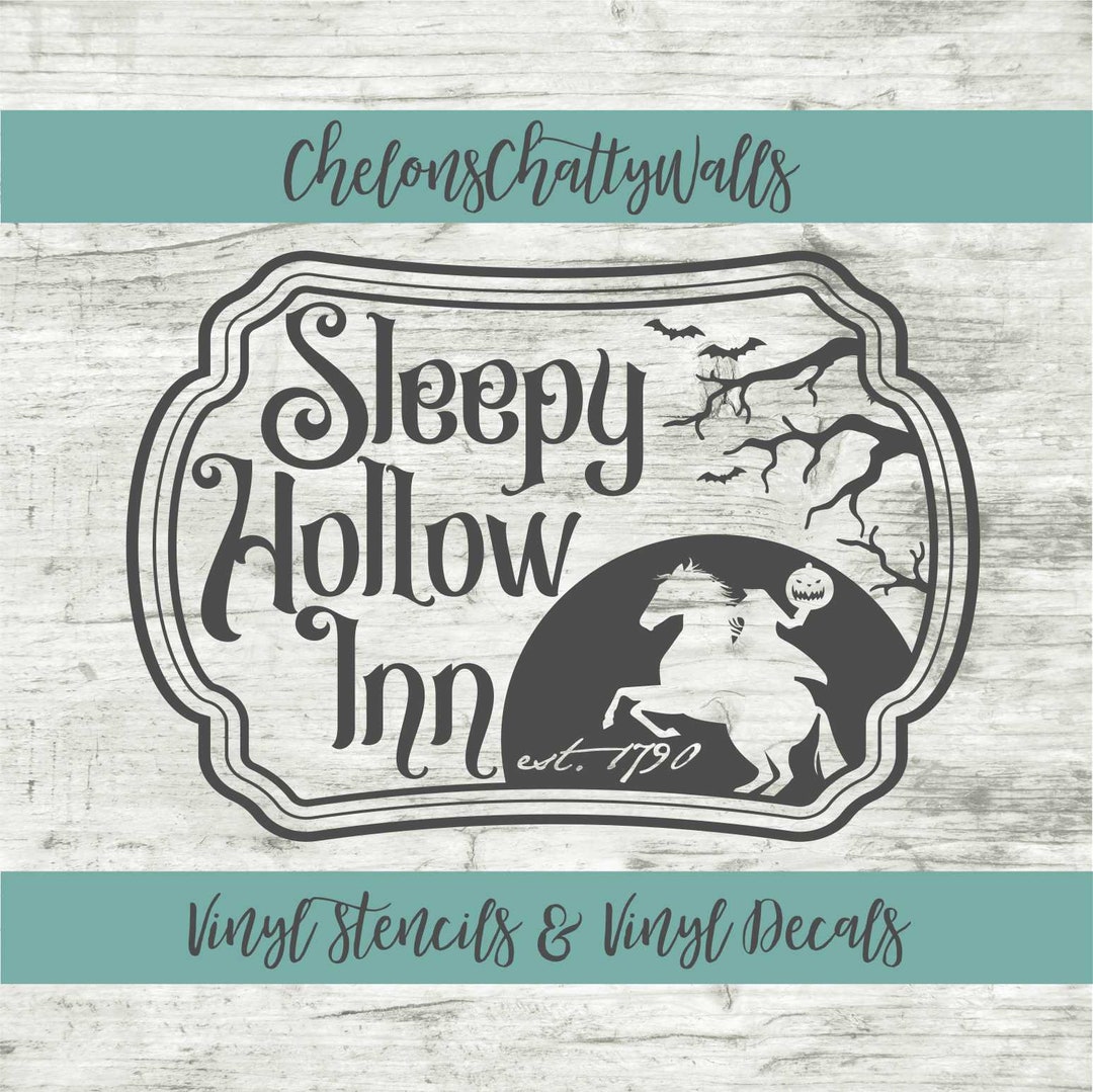 Sleepy Hollow Inn Vinyl Stencil, Dead & Breakfast Vinyl Decal ...
