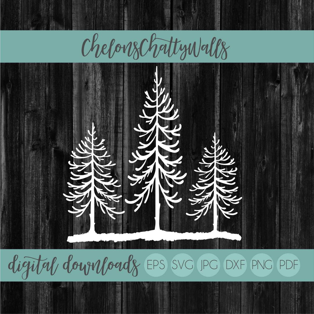 Pine Trees SVG, Christmas Design, Farmhouse Christmas File, Christmas ...