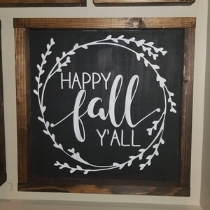 Happy Fall Y'all Vinyl Stencil, Happy Fall Y'all Vinyl Decal, Wood Sign ...