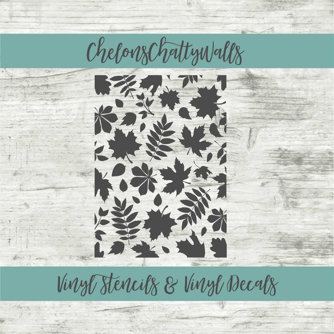 Fall Leaf Pattern Vinyl Stencil, Fall Leaf Vinyl Decal, Fall Layering ...