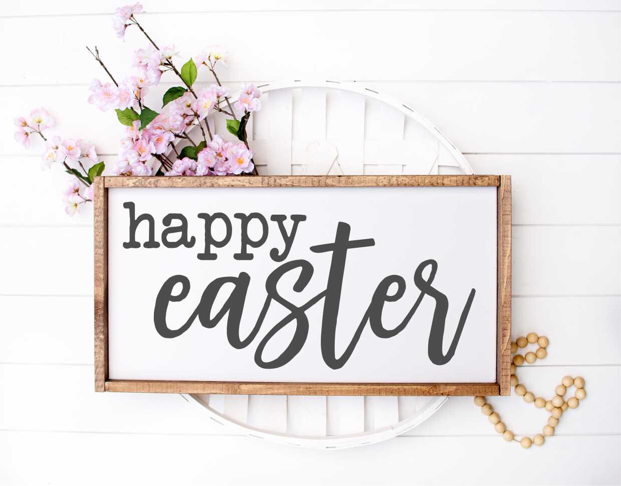 Happy Easter Stencil, Easter Stencil, Wreath Stencil, Easter Vinyl ...