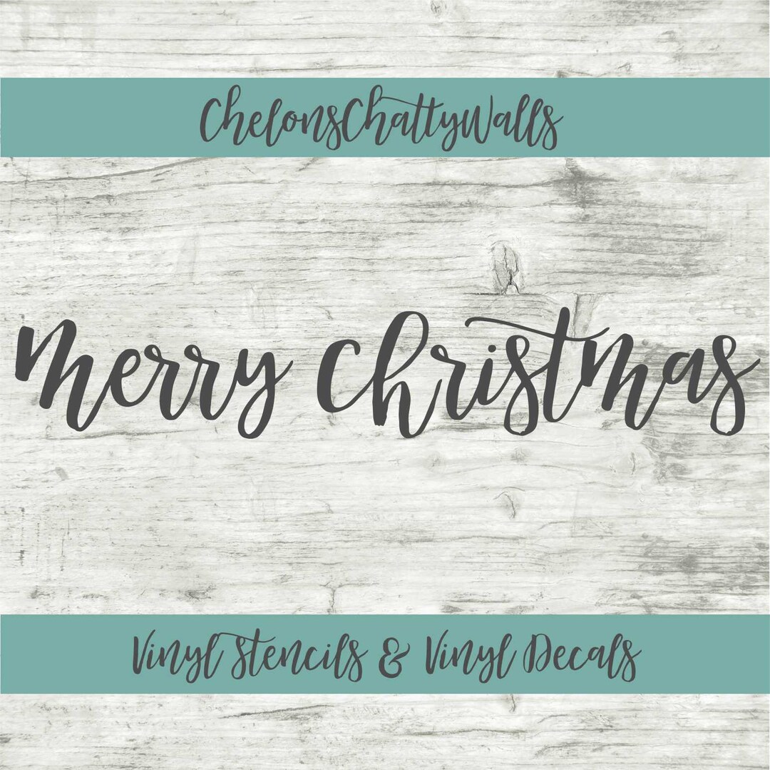 Merry Christmas Vinyl Stencil, Holiday, Christmas Vinyl Decal, Vinyl ...