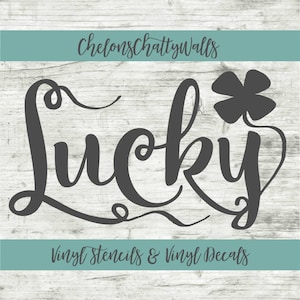Lucky, 4 Leaf Clover, St. Patrick's Day Vinyl Stencil, Vinyl Stencil ...
