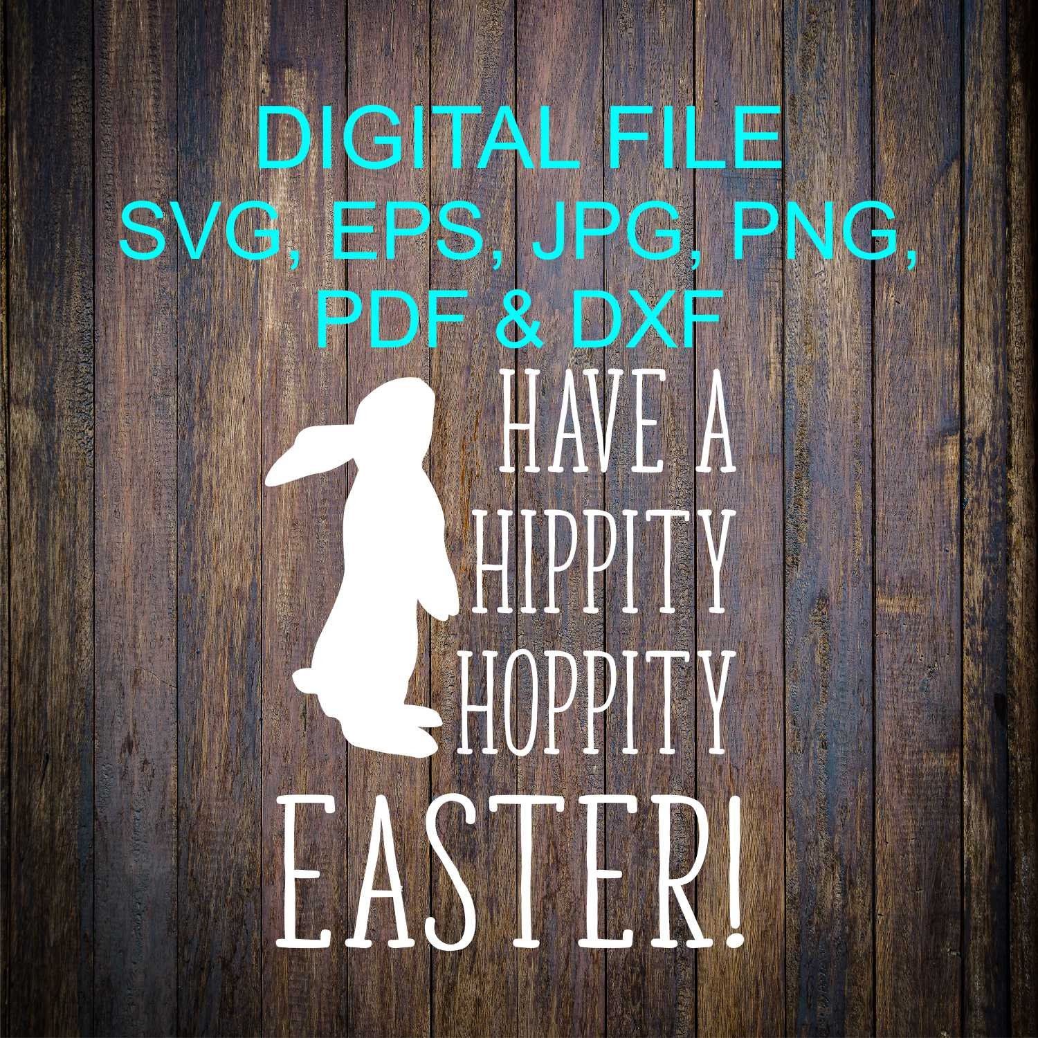 Hippity Hoppity Easter SVG Happy Easter SVG Rabbit SVG | Etsy