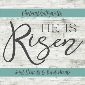 He is Risen Stencil, Easter Vinyl Decal, He is Risen Vinyl Decal ...