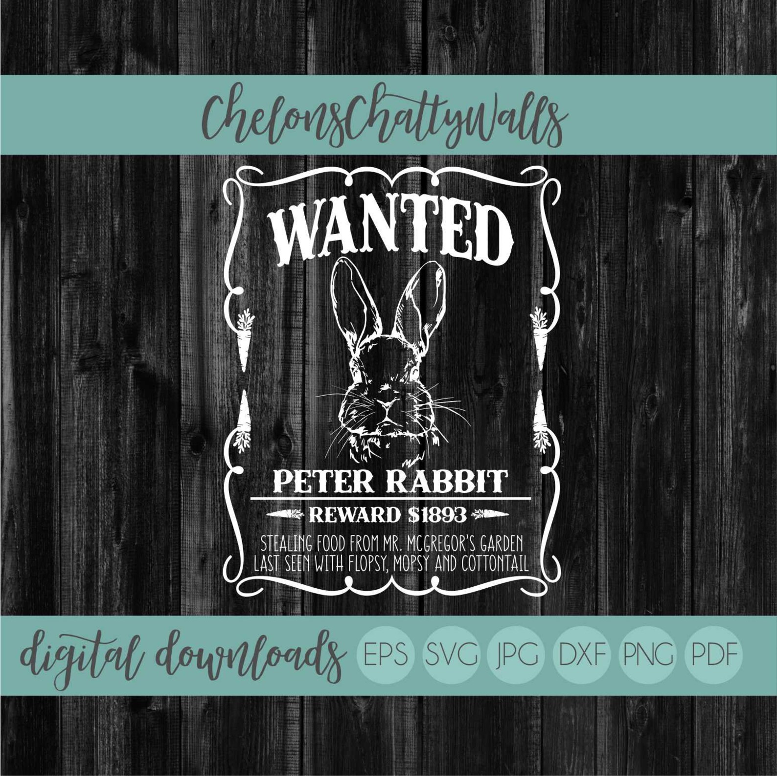 Peter Rabbit SVG Wanted Peter Rabbit SVG Rabbit SVG Bunny - Etsy