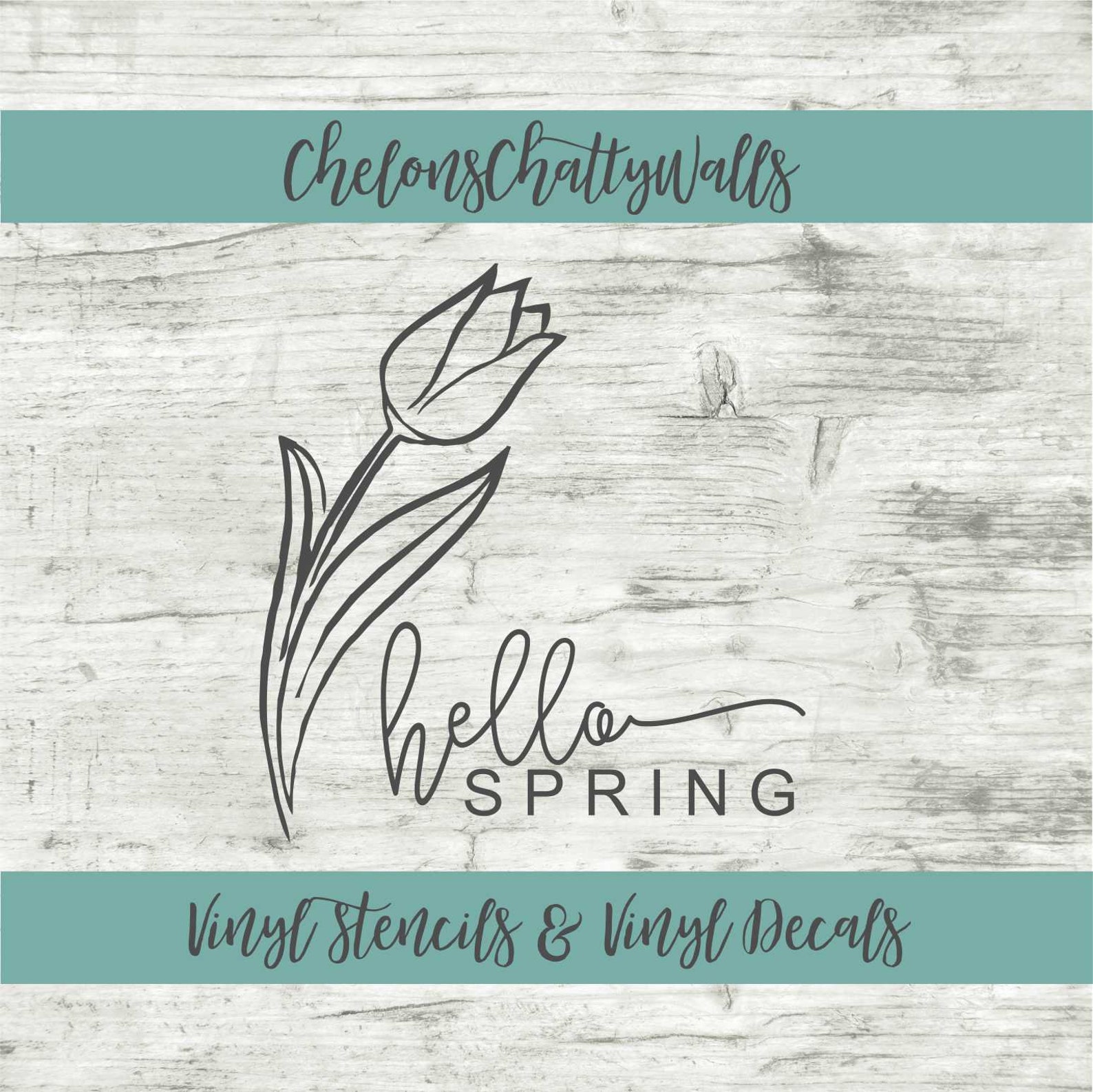 Flower Stencil Hello Spring Stencil Flower Spring Decor | Etsy