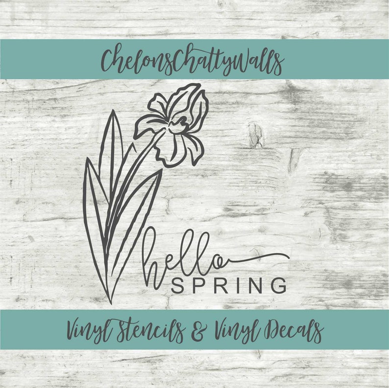 Flower Stencil Hello Spring Stencil Flower Spring Decor - Etsy