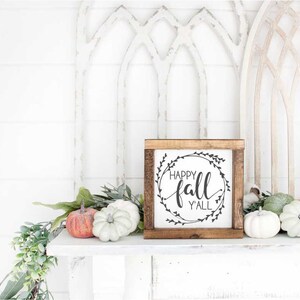 Happy Fall Y'all Vinyl Stencil, Happy Fall Y'all Vinyl Decal, Wood Sign, Wood Crafts, Home Decor ...