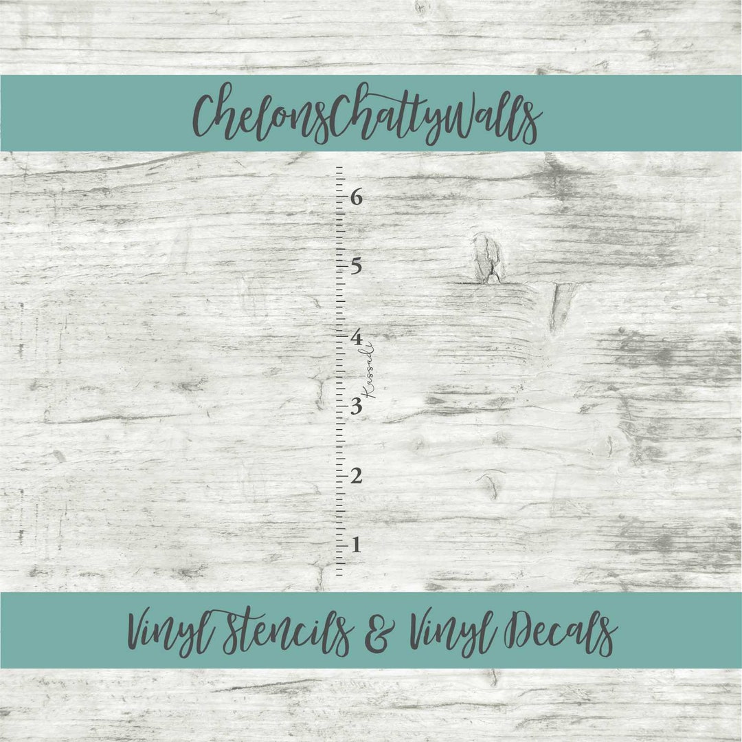 Growth Chart Vinyl Stencil, Growth Chart Vinyl Decal, Personalized ...