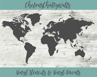 World Map Stencil | Etsy
