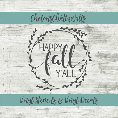Happy Fall Y'all Vertical Porch Stencil Welcome Sign - Etsy