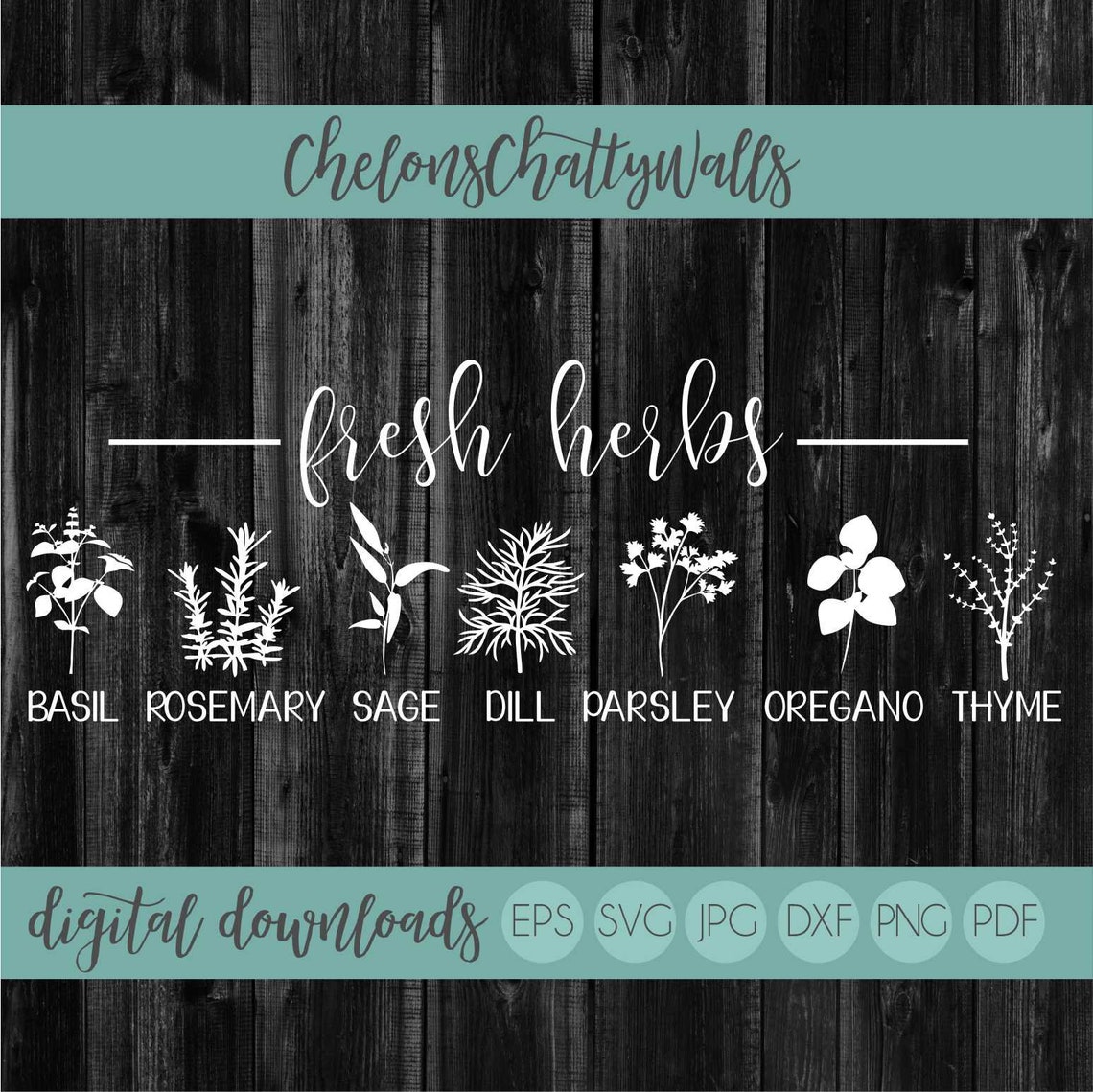 Fresh Herbs SVG File Herbs SVG Cricut Cut File Home Cut - Etsy