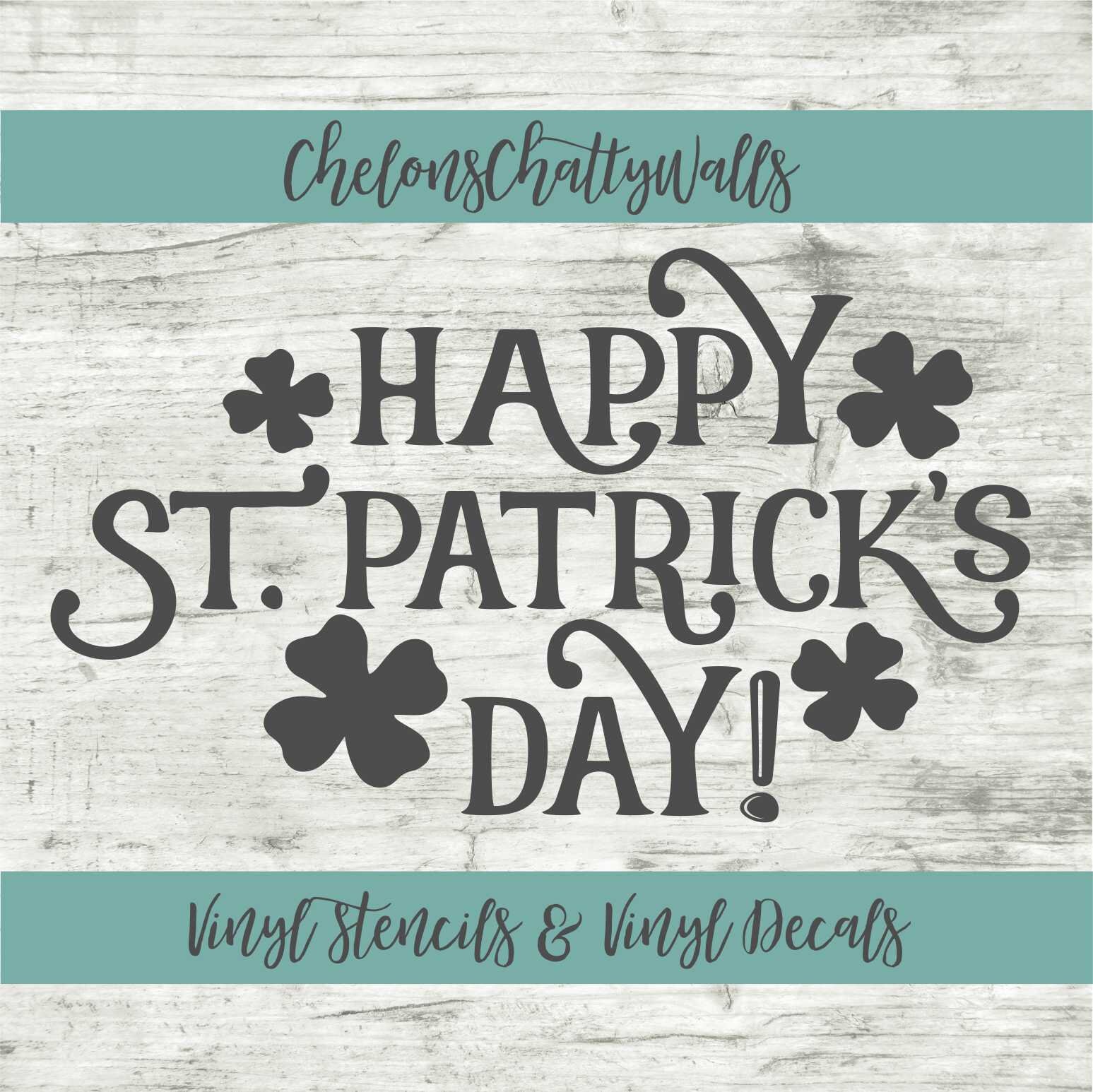 Happy St. Patrick's Day Vinyl Stencil Vinyl Decal Wood - Etsy