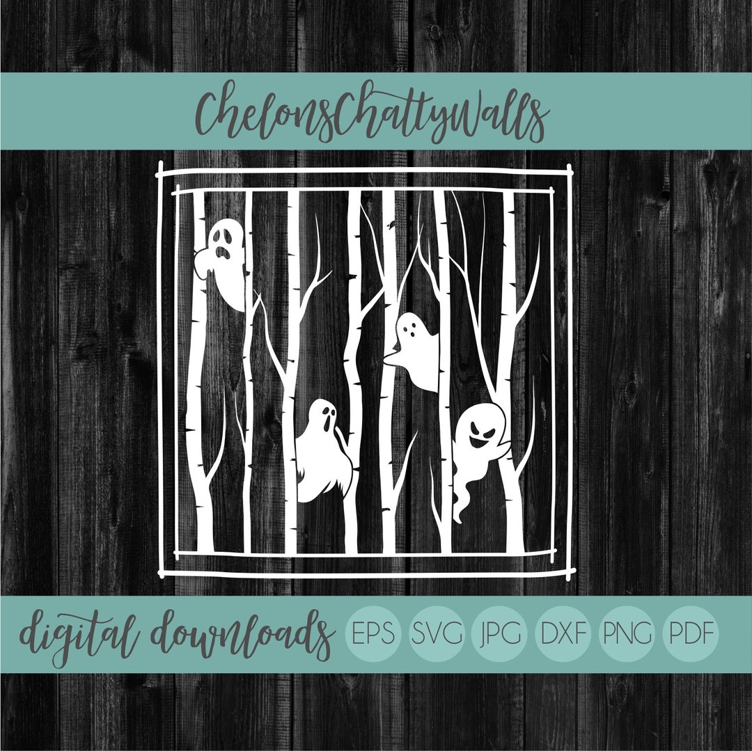 Ghost Forest SVG, Spooky Tree SVG,, Halloween Tree SVG, Ghost Tree Cut ...