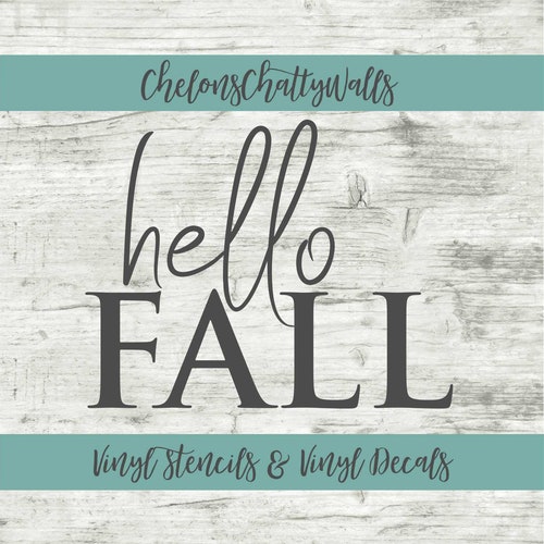Hello Fall Stencil Fall Vinyl Decal Vinyl Stencil Stencil - Etsy